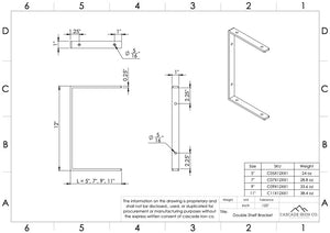 C Bracket for Double Shelves - Cascade Iron Co